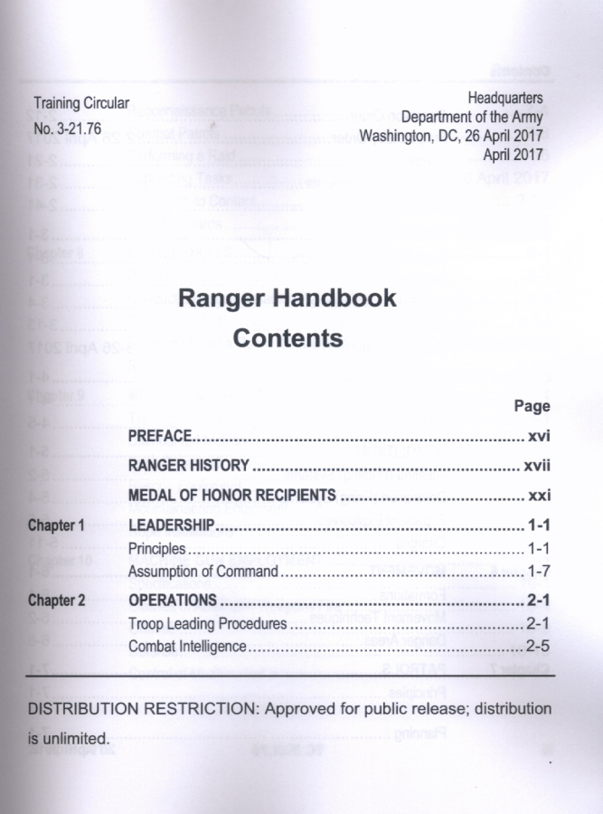 Official US army ranger handbook